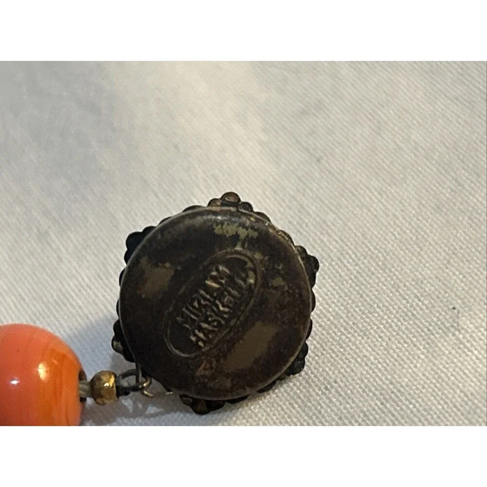 Miriam Haskell | Jewelry | Vintage Signed Miriam Haskell Orange Beaded ...